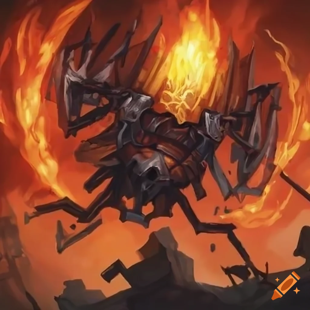 Chandra's Abandon metal construct flying thopter in MTG art style on ...