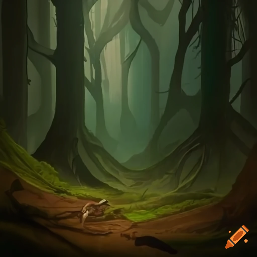 Mysterious forest with a sense of fear and the unknown on Craiyon