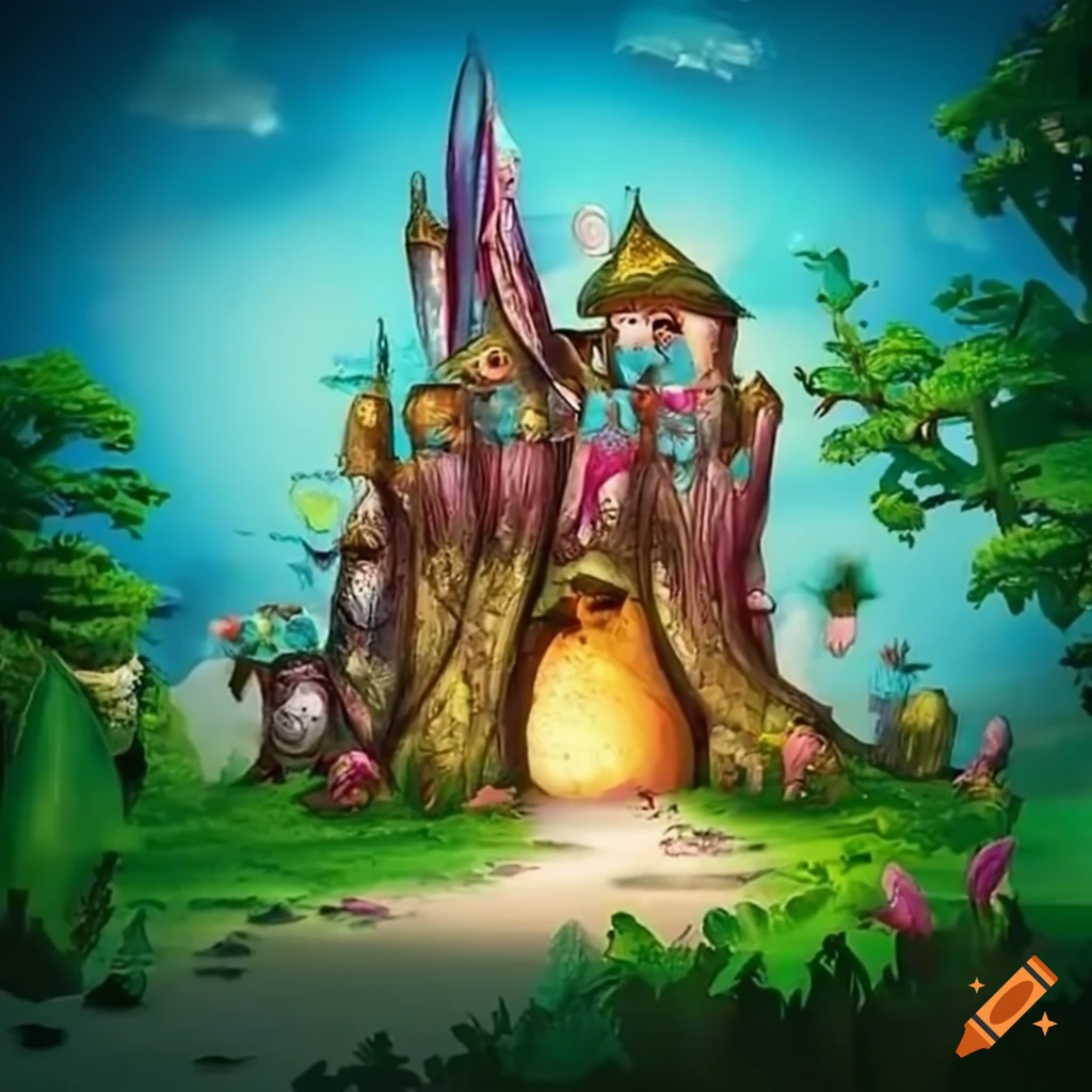 Fairy land with children on Craiyon