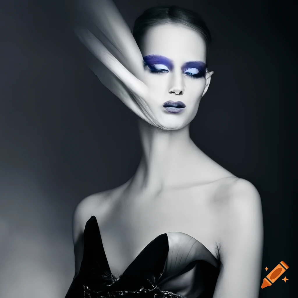 Captivating portrait of a fierce woman with striking gaze and polished ...