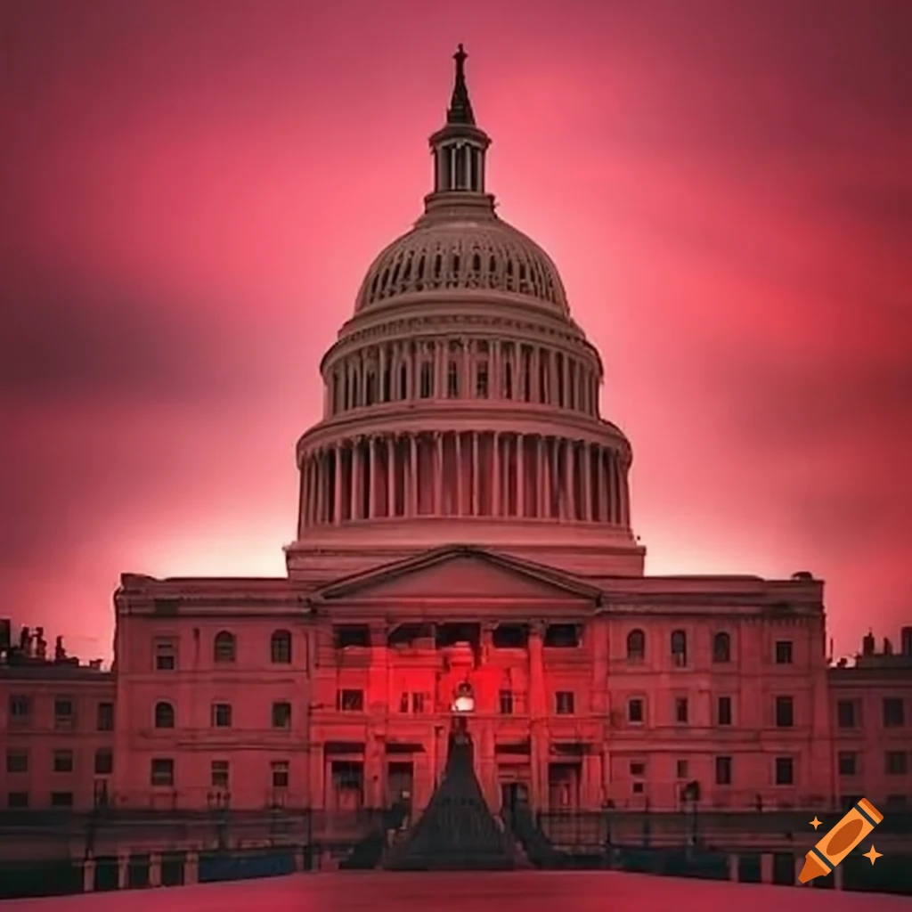 The congressional building painted in red
