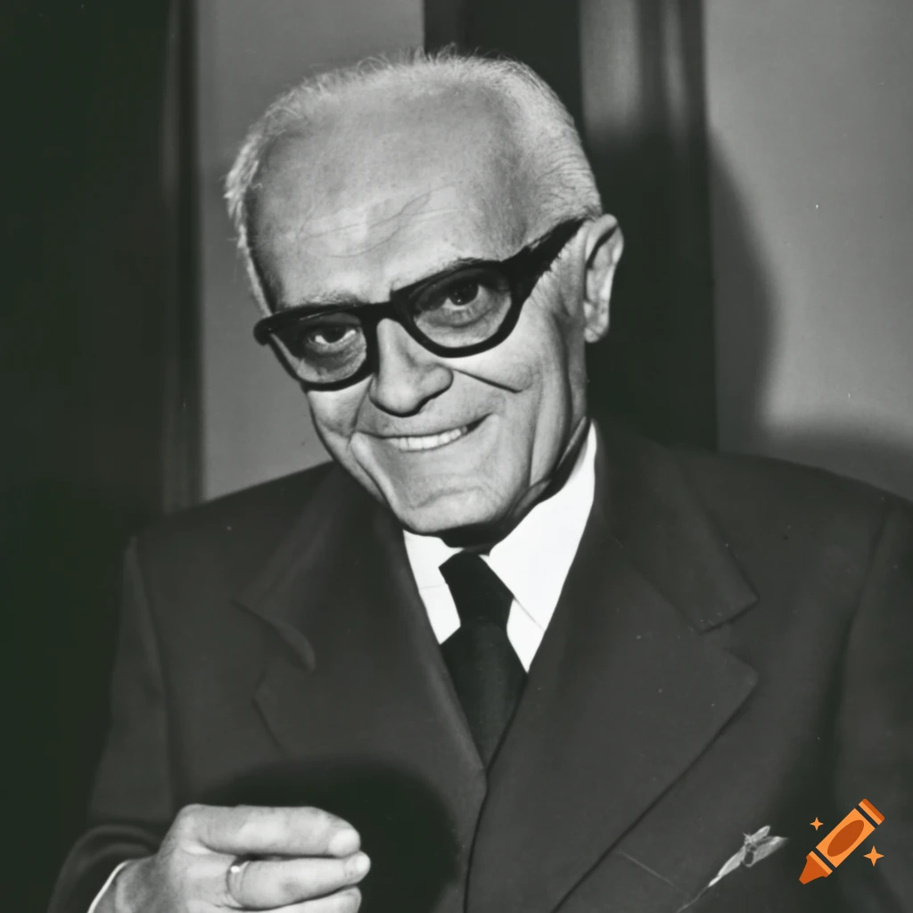 Vintage photo of sandro pertini, italian politician in 1970