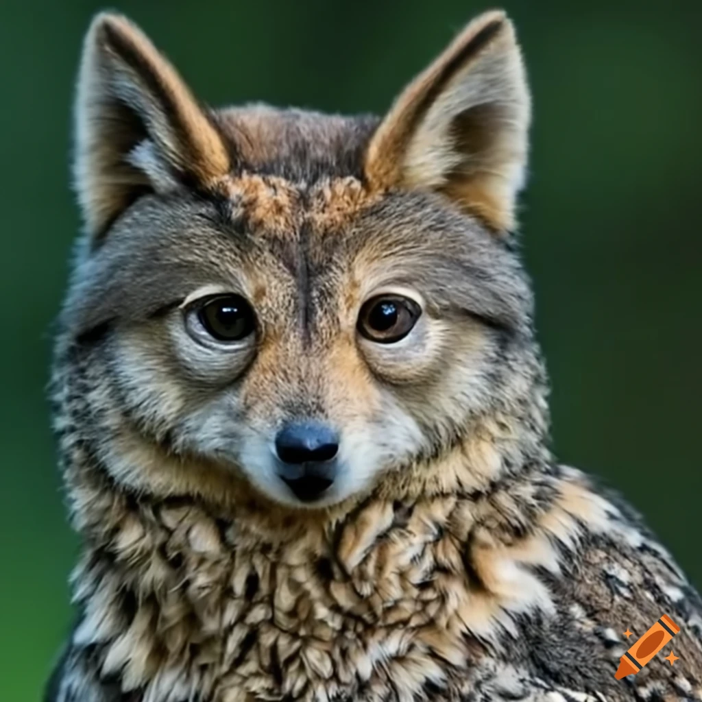 Owl with wolf face