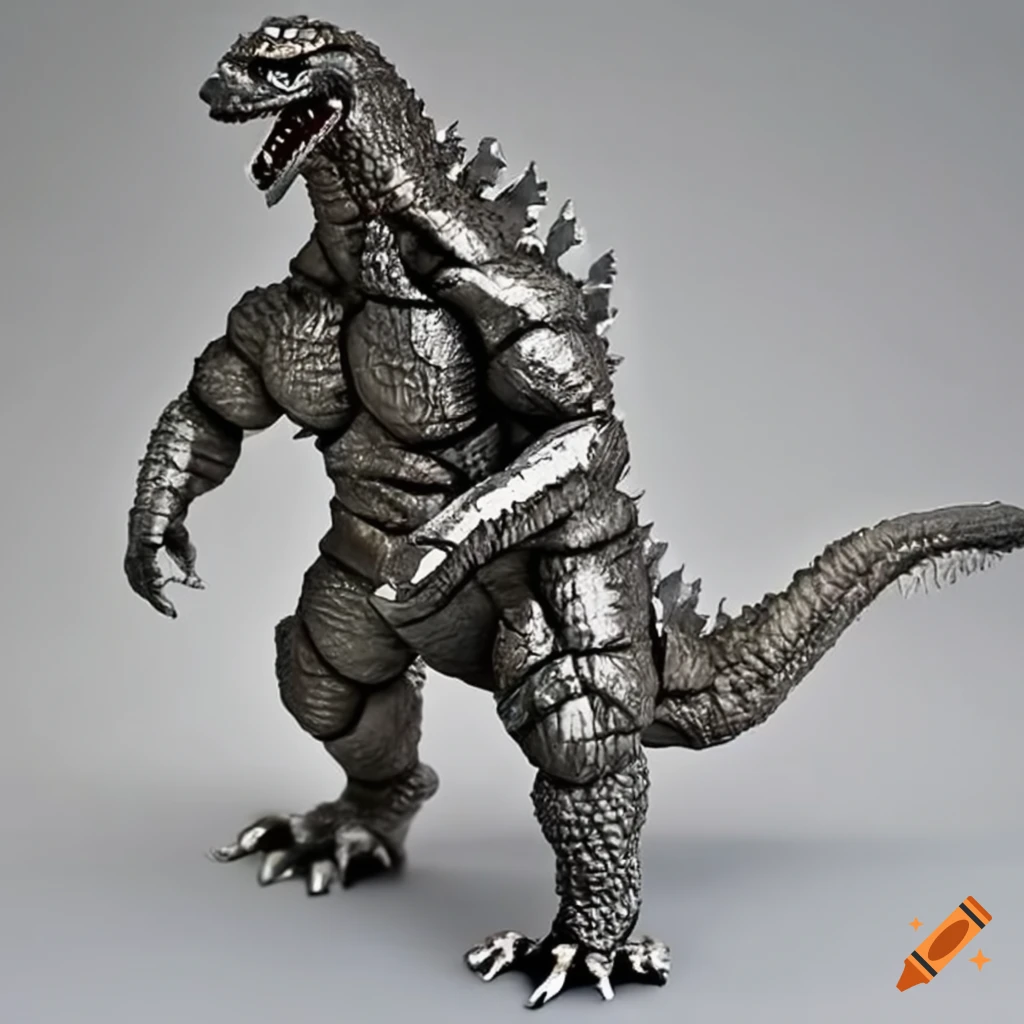 Muscular godzilla made of titanium