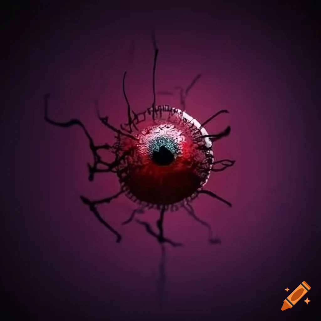 Red eye virus illustration on Craiyon