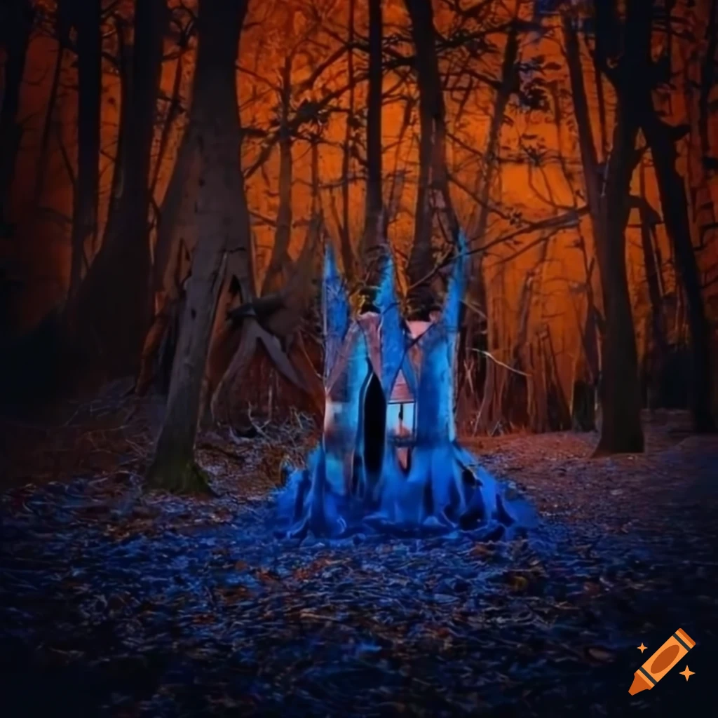 Mysterious abandoned broken crown in a forest on Craiyon