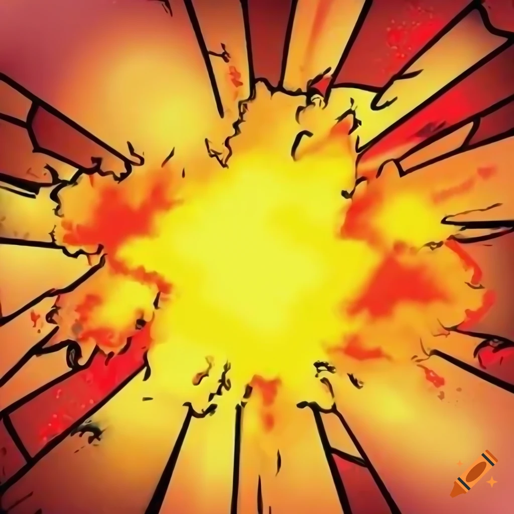 Yellow orange explosion background in comic book style