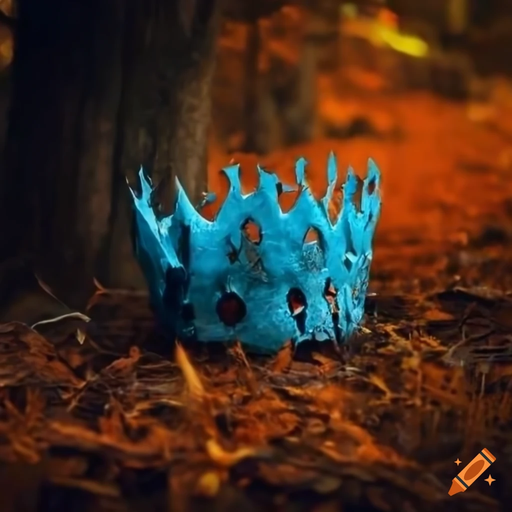 Photo of an abandoned broken crown in a forest