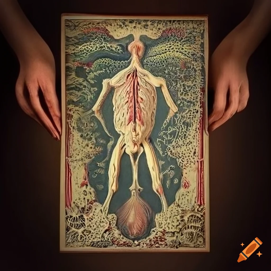 Vintage anatomical chart of a mythical monster on Craiyon