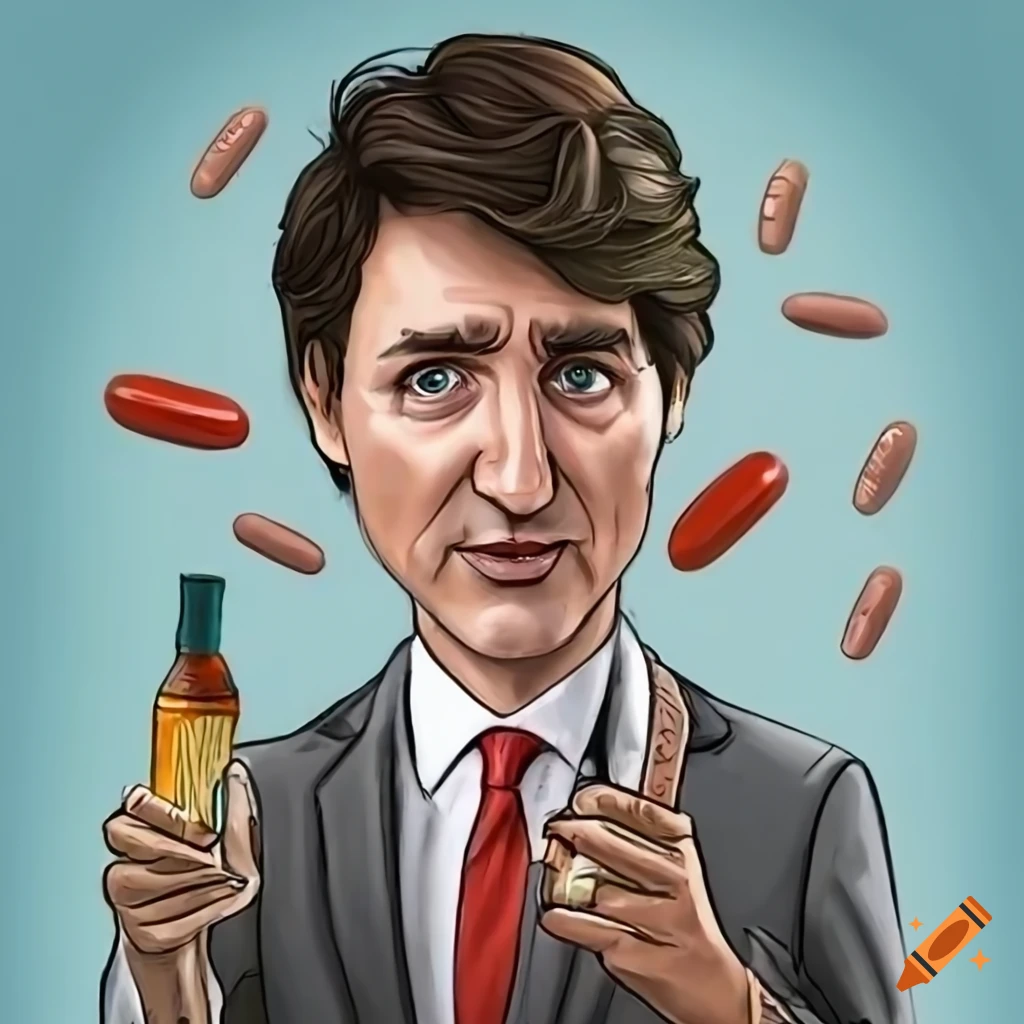 Satirical portrait of a public figure in a highly detailed cartoon ...