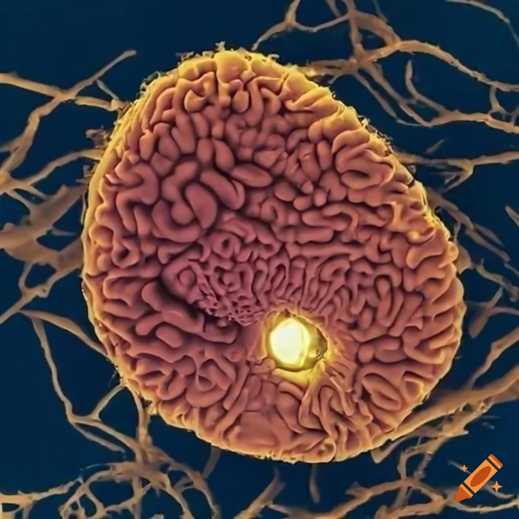 Microscopic view of a brain on Craiyon