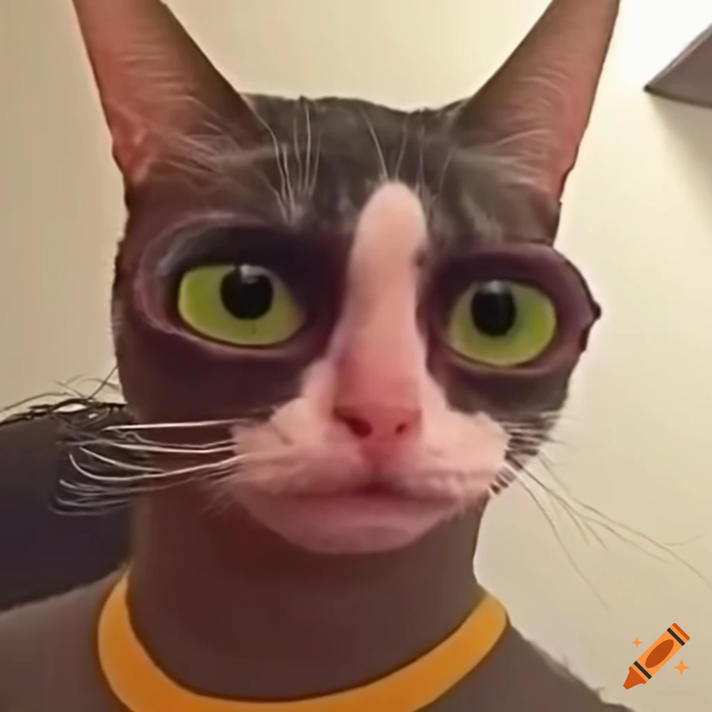 Cat with baddie makeup filter