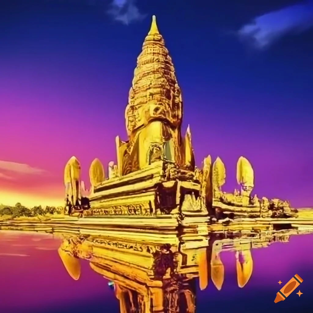 Golden angkor wat temple in cambodia on Craiyon