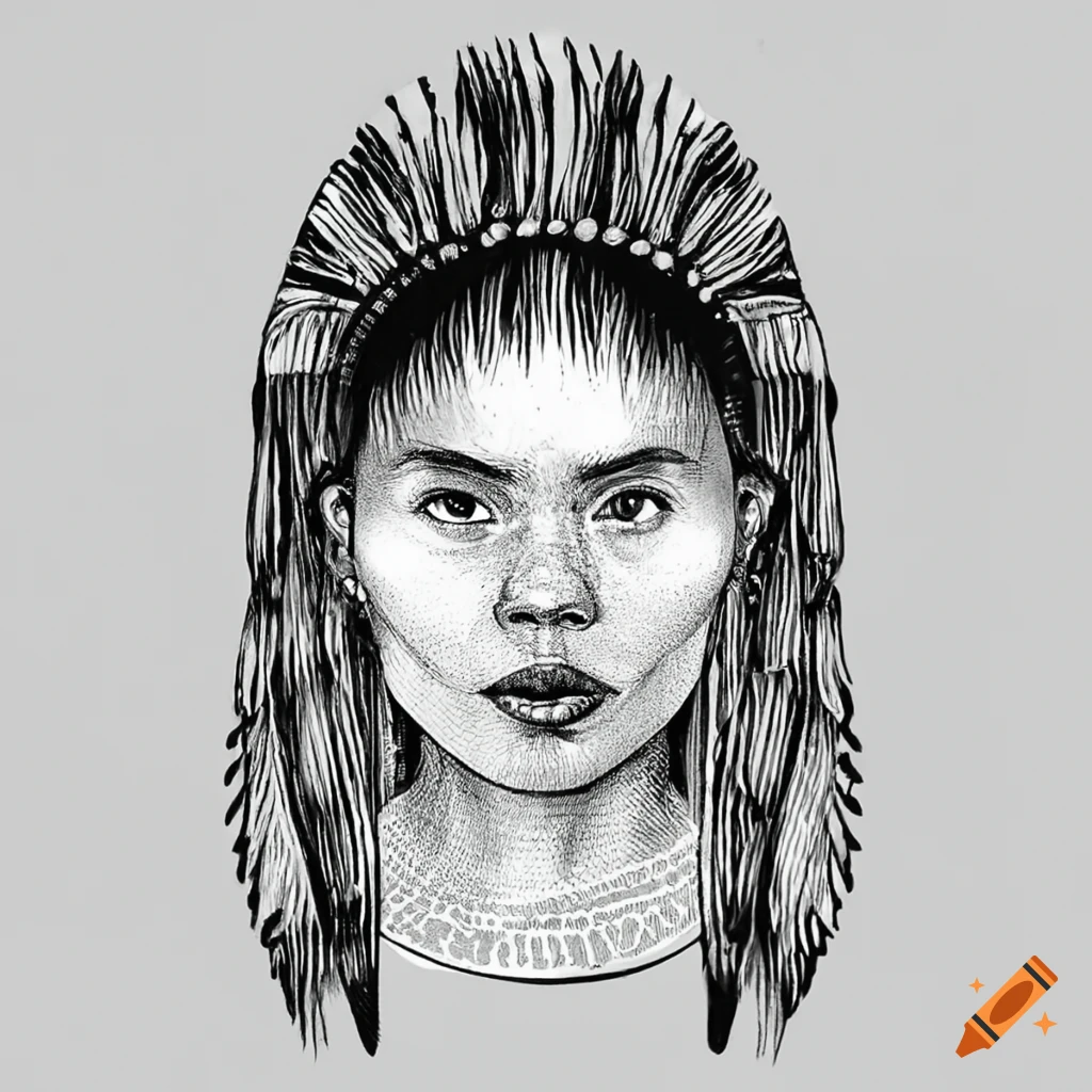 Portrait of a young south american indigenous woman