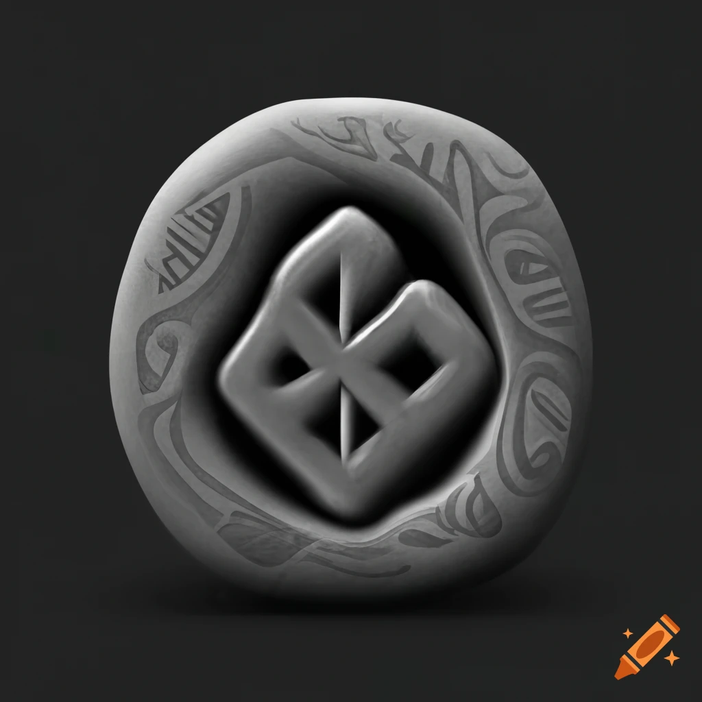 Dark rune with fancy lines on a white background on Craiyon