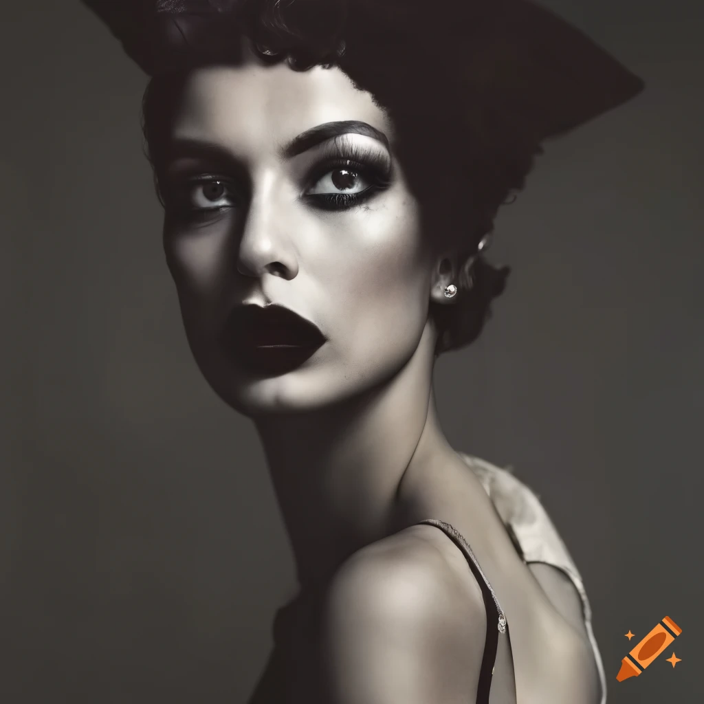 Captivating portrait of a fierce woman with striking gaze and polished ...