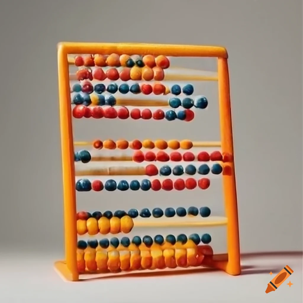Orange themed abacus painting on Craiyon