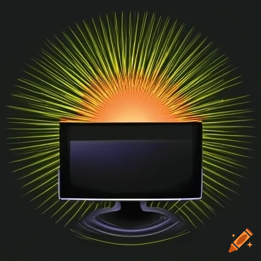 Hopeful rays of light emanating from a computer screen