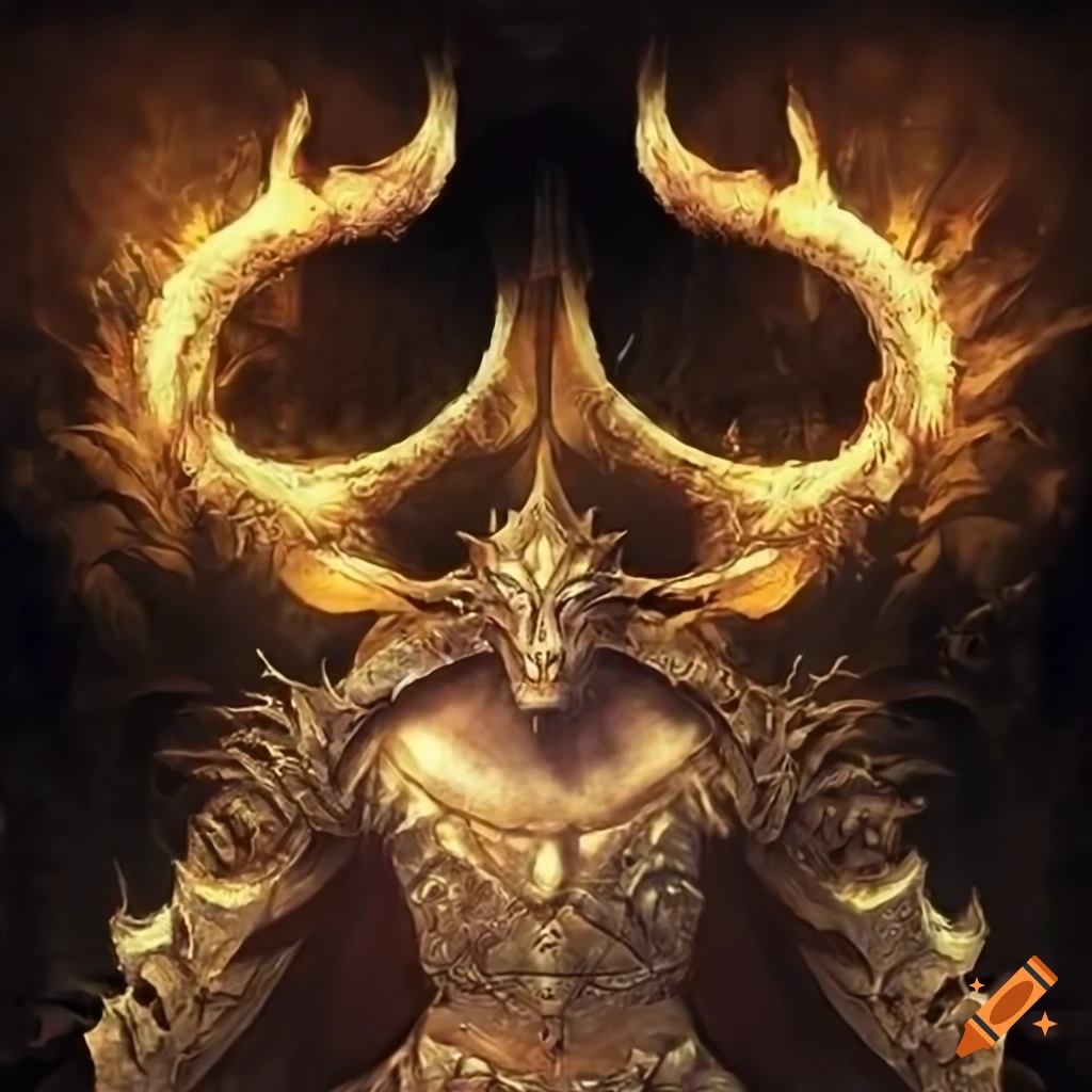 Detailed portrait of a powerful demon king