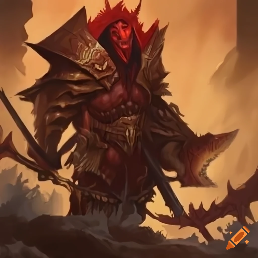 Mtg style artwork of a red spirit on Craiyon