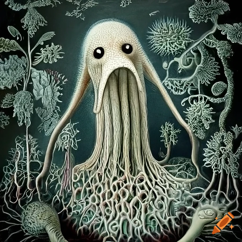 Painting of a beautiful and sad groke on Craiyon