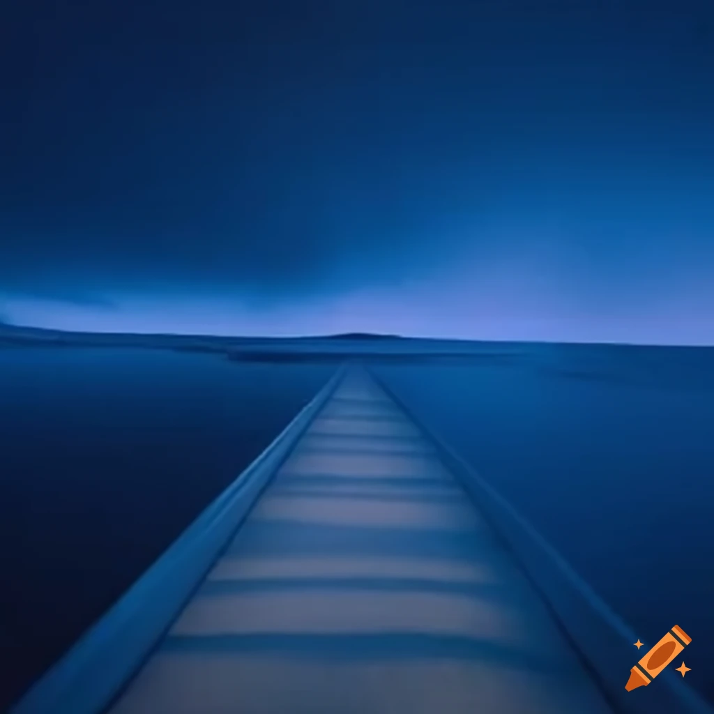 Liminal space with blue mountains and the text "rilll" on Craiyon