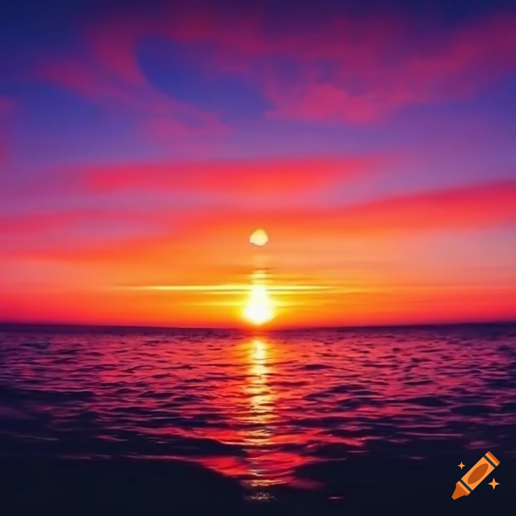 Beautiful sunset scenery on Craiyon