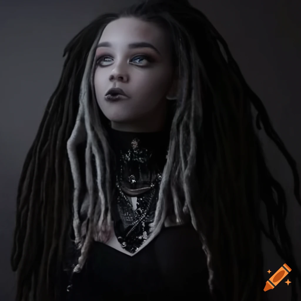 Goth girl with dreadlocks on Craiyon