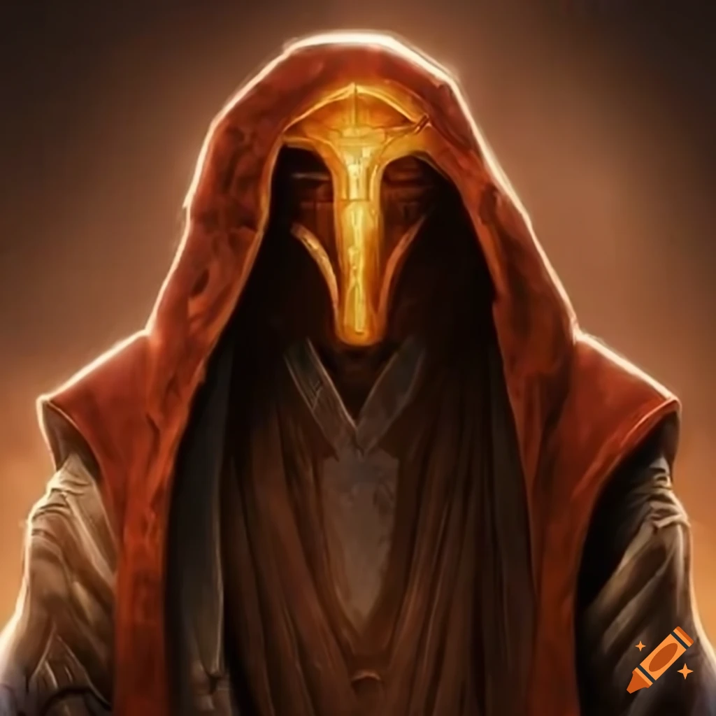 Jedi warrior surrounded by force field in ancient temple ruins