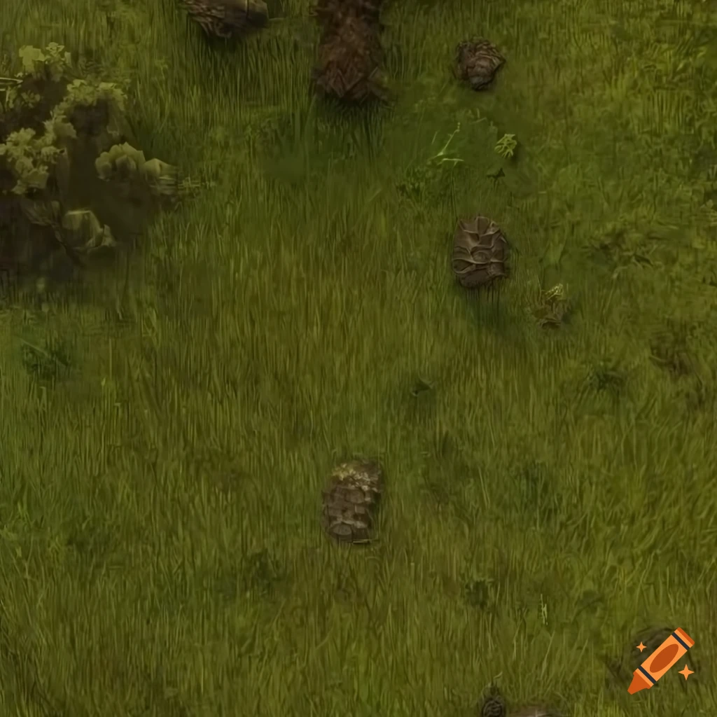 Top down view of grassland for rpg game