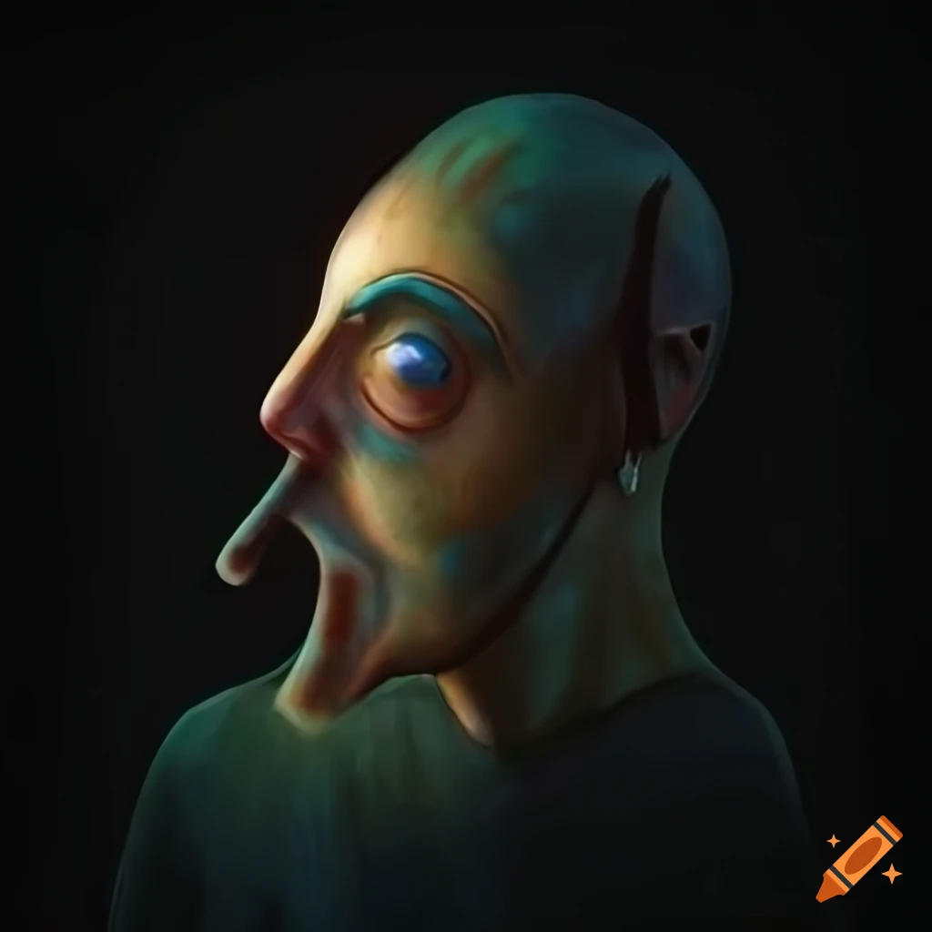 Gris, a wiry man in a workshop with mysterious eyes and graceful ...