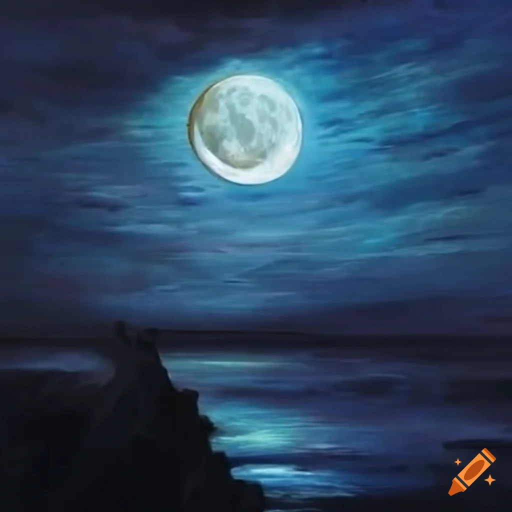 Spectacular painting of the moon on Craiyon