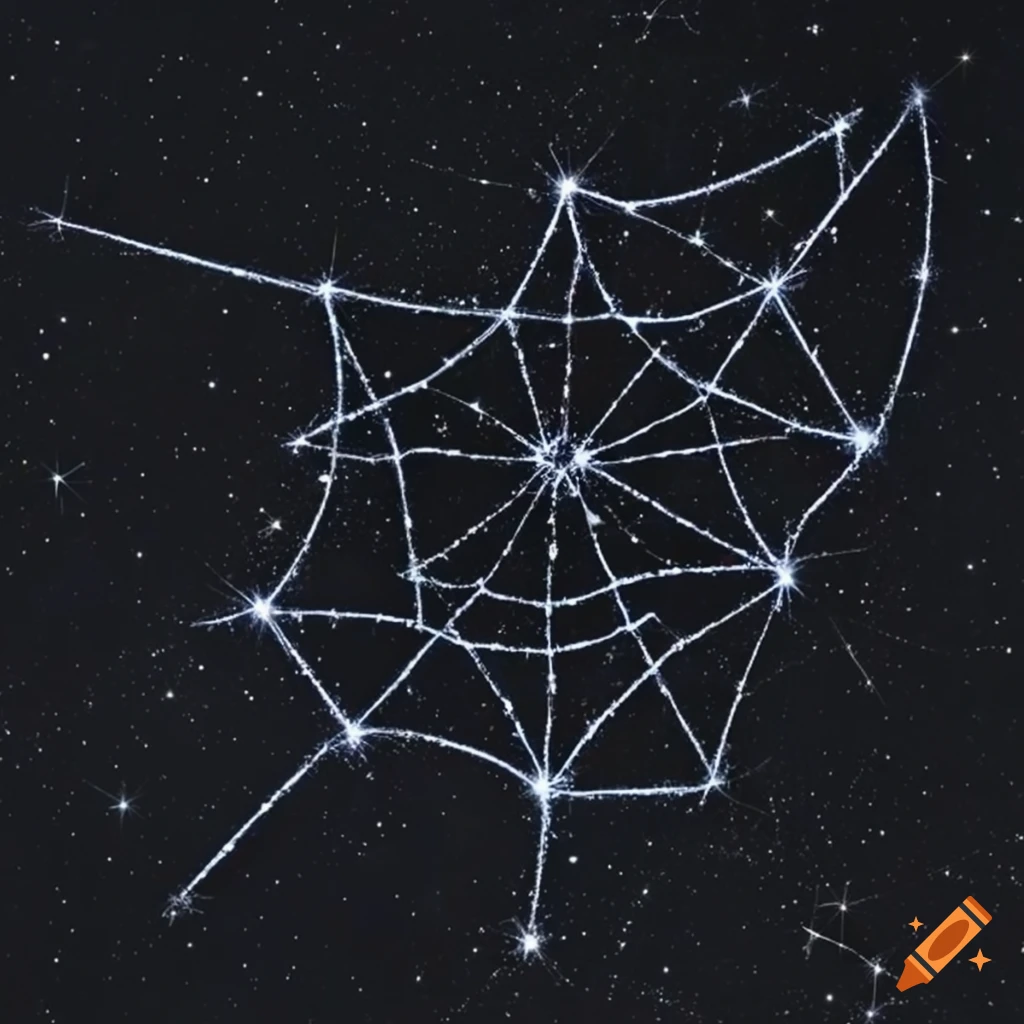 Spiderweb-shaped constellation in high quality on Craiyon