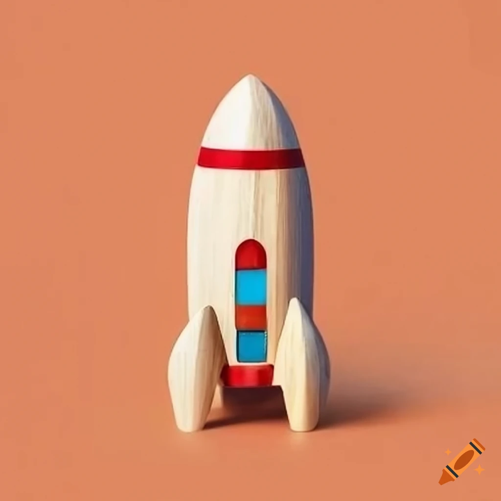 Wooden rocket for imaginative play and hands-on learning