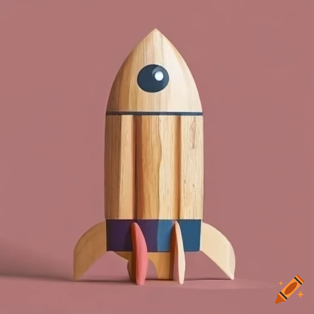 Wooden rocket for imaginative play and hands-on learning