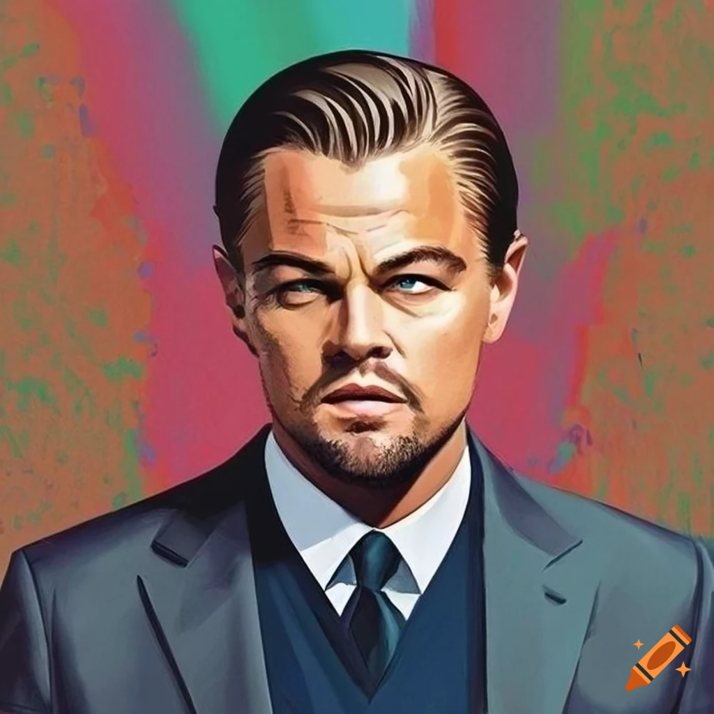 Colorful book illustration of Leonardo DiCaprio as Dom Cobb in ...