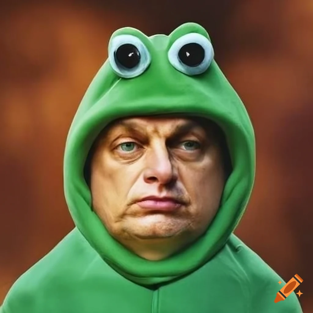 Man wearing a frog costume on Craiyon