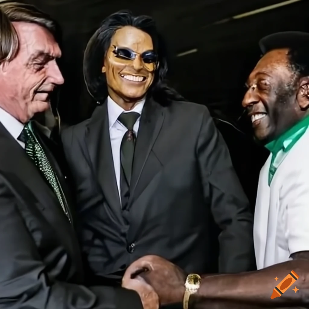 Former brazilian president meeting pelé and michael jackson on Craiyon