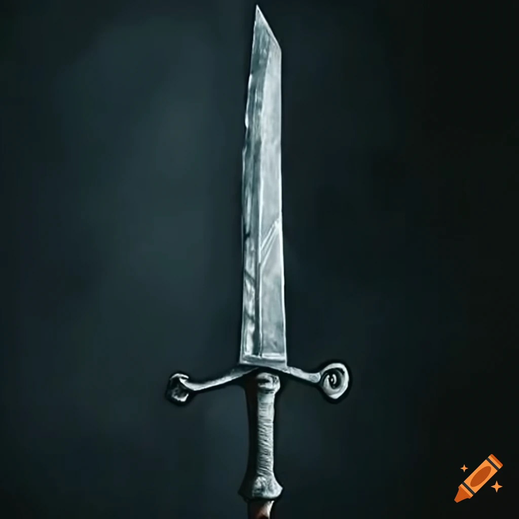 Vertical sword from a game of thrones book cover on Craiyon