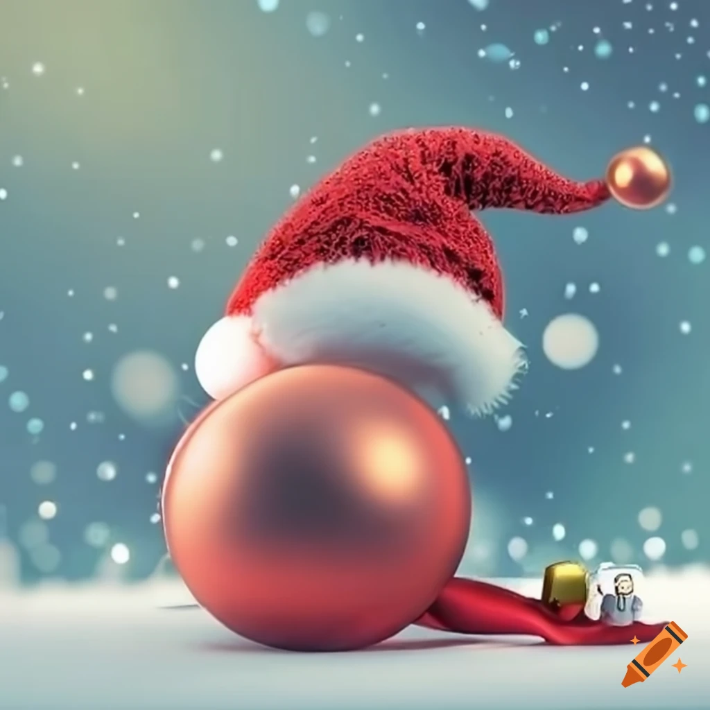 Modern christmas card with computer mouse and xmas ornaments on Craiyon