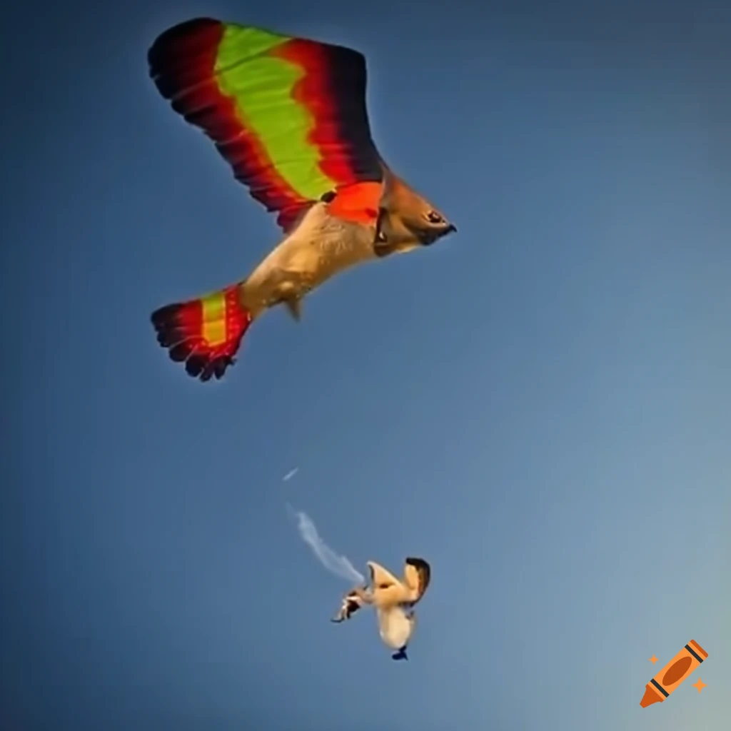 Russell from up chasing his flying kite on Craiyon
