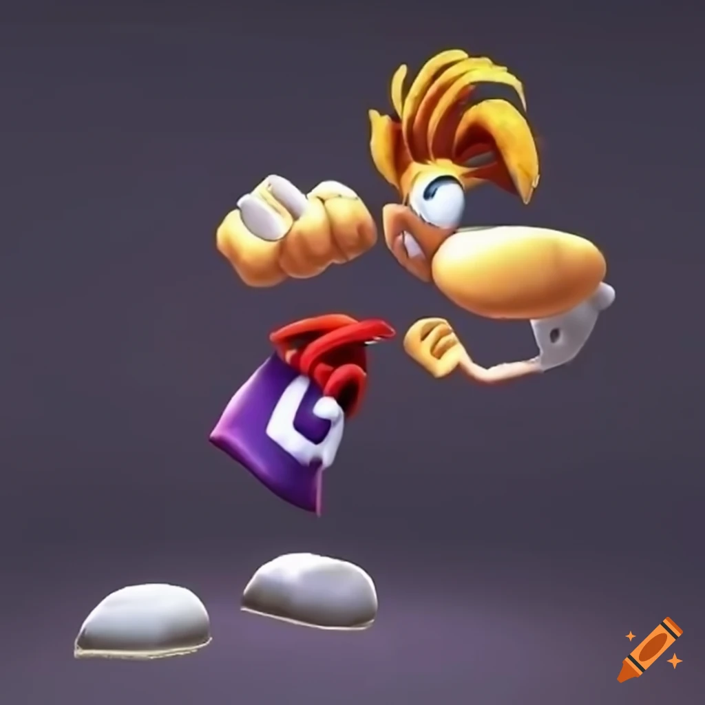 Rayman as a muscular bodybuilder on Craiyon