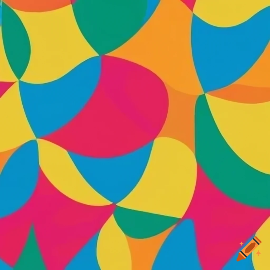 Colorful geometric pattern with irregular shapes on Craiyon