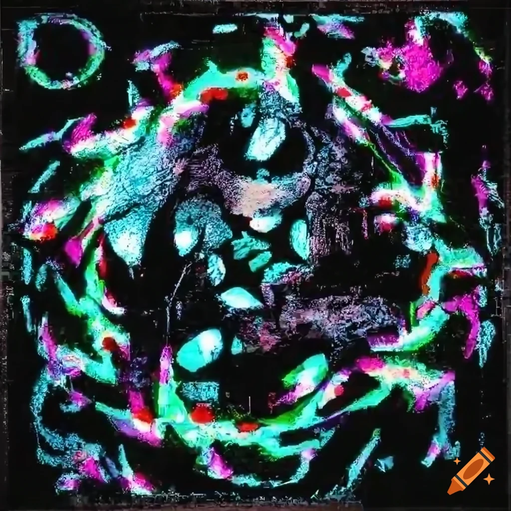 Breakcore vibes with LCD screen artifact and codec glitch on Craiyon