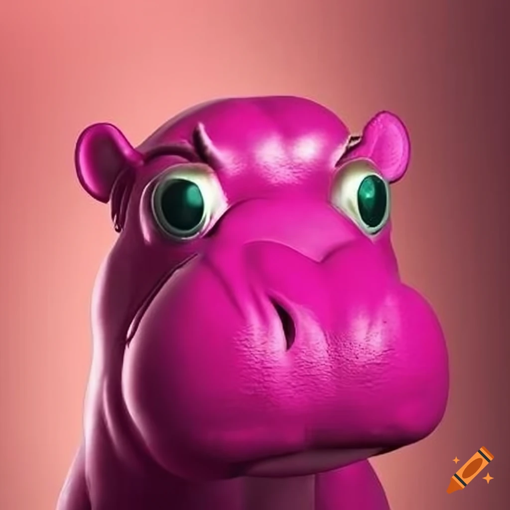 Vibrant hot pink hippo on Craiyon