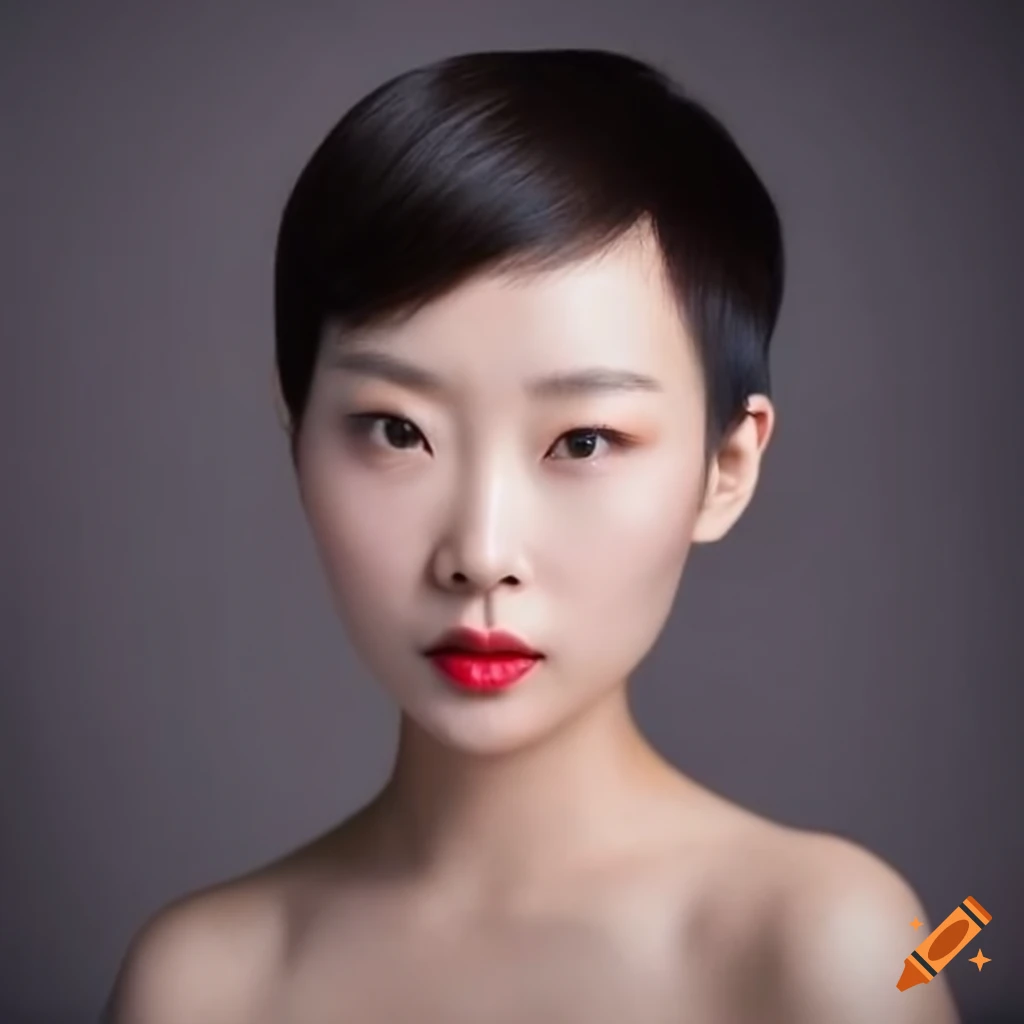 Beautiful chinese woman with short hair
