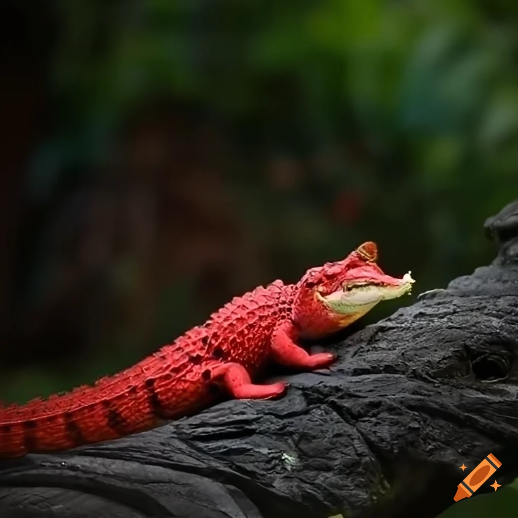 Red crocodile on Craiyon