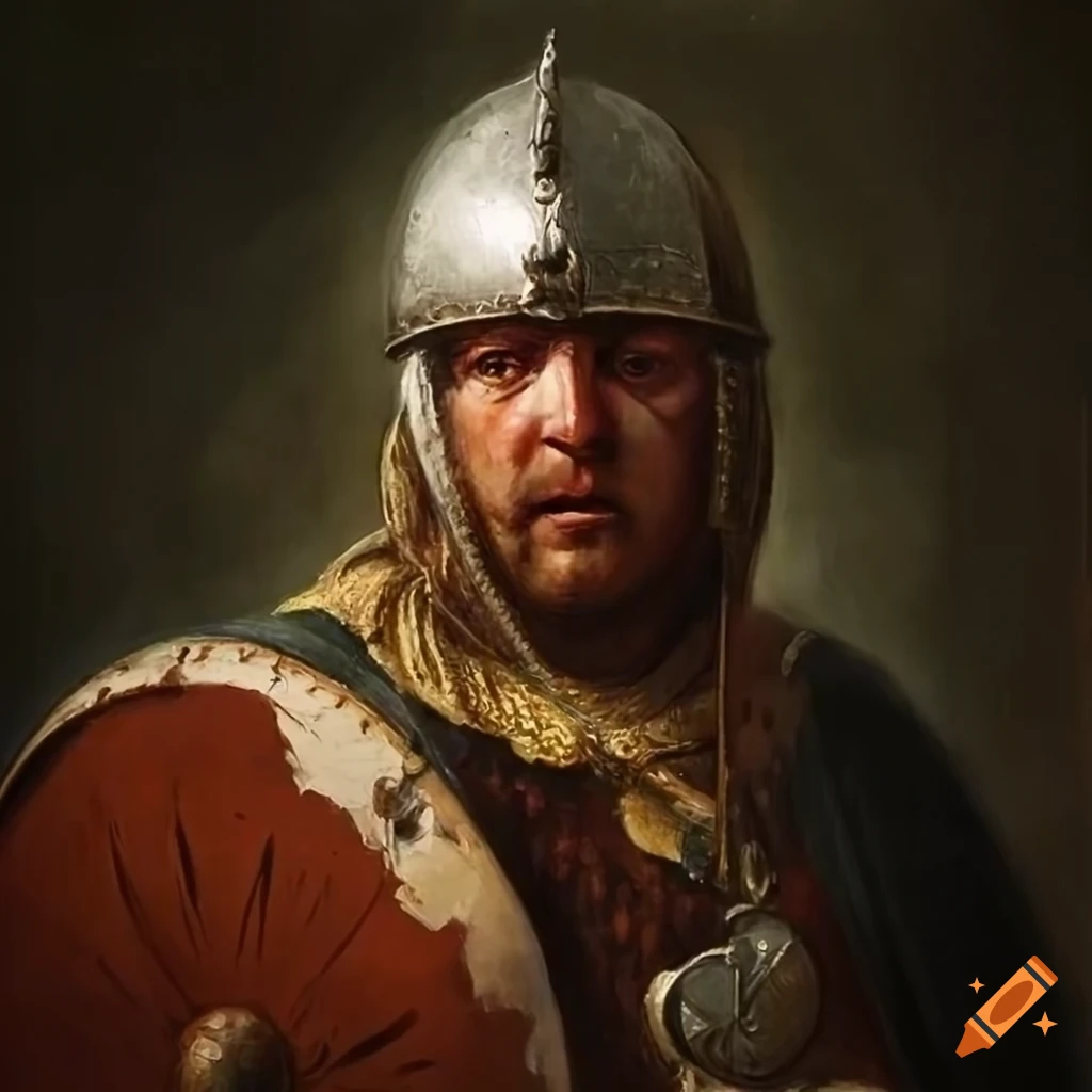 Detailed portrait of an anglo saxon warrior with a battle axe