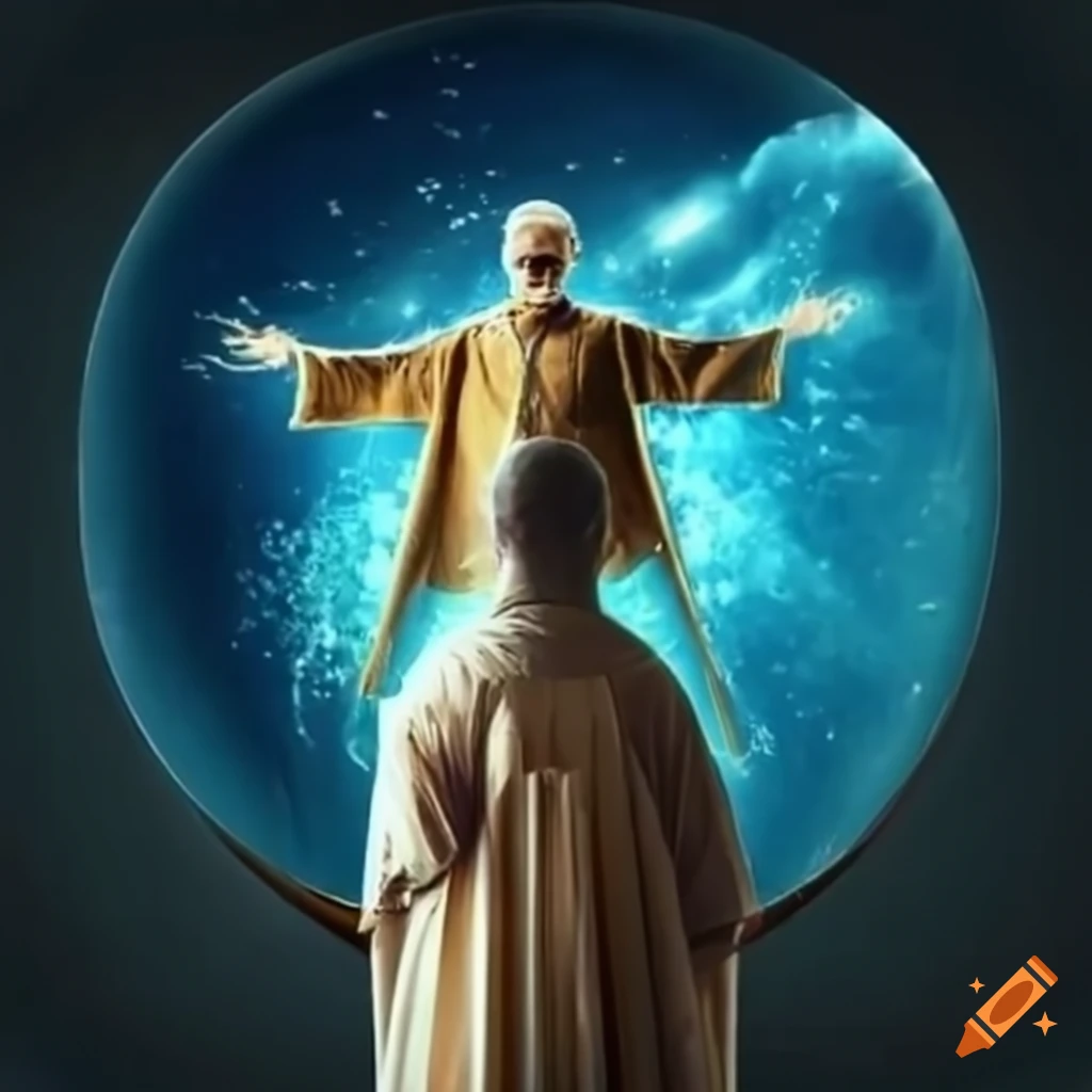 Holographic Pope excommunicating the Wright Brothers in a surreal scene ...