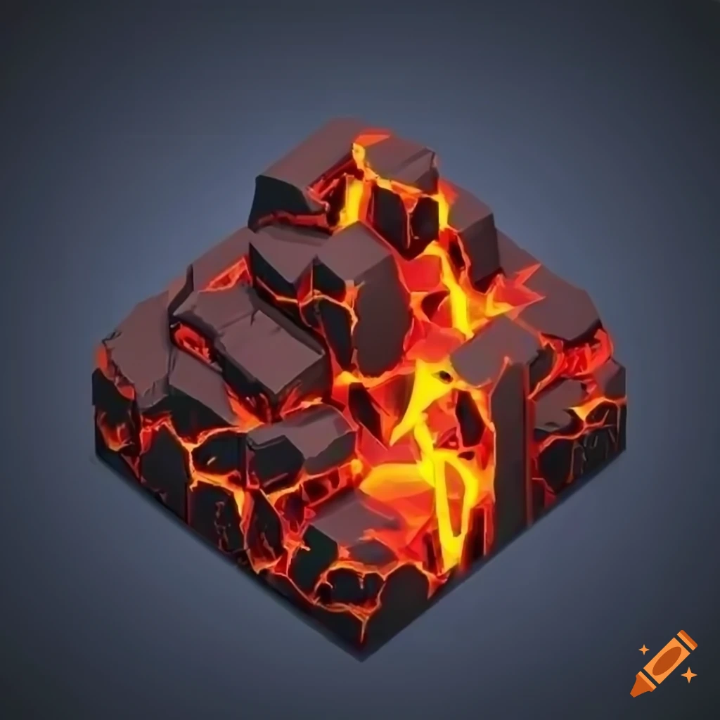 Lava rog tile isometric